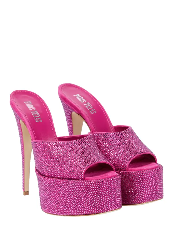 Paris Texas Marina Embellished Platform Sandals - Pink