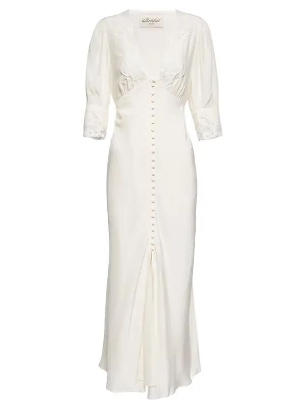 Rixo Bridal Simone Embroidered Maxi Dress - White