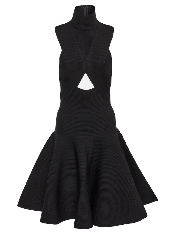 Alaïa Cutout High-neck Mini Dress - Black