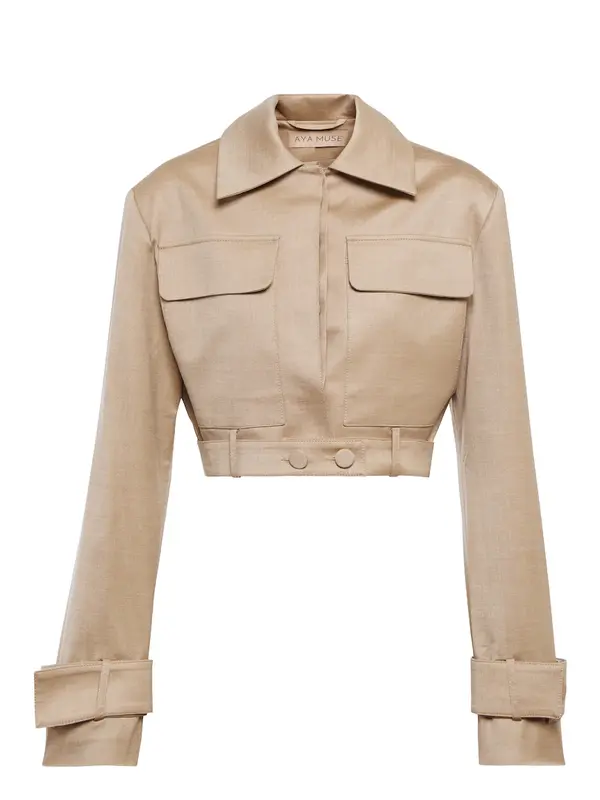 AYA MUSE Cropped Wool-blend Jacket - Beige