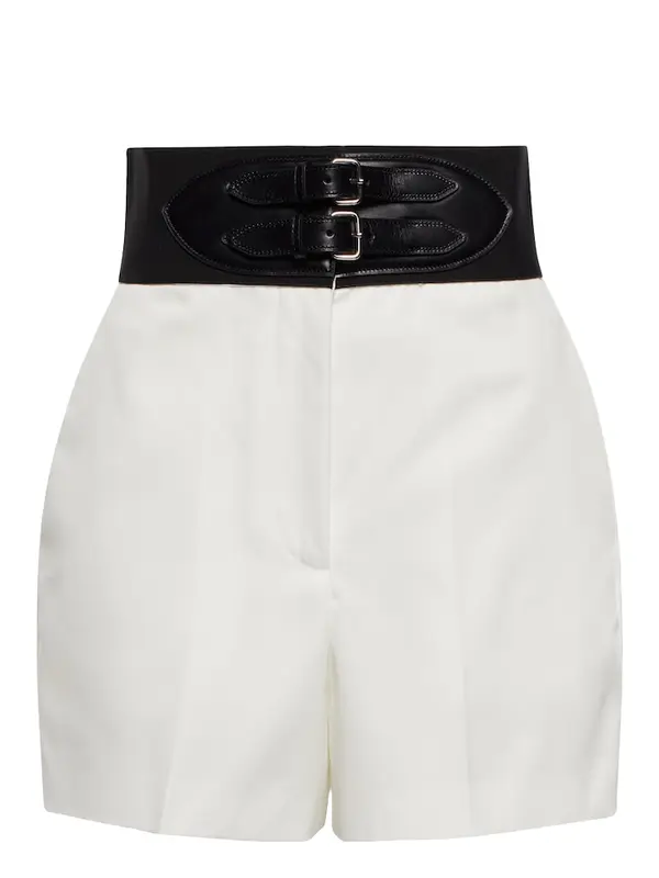 Alaïa Belted High-rise Shorts - White