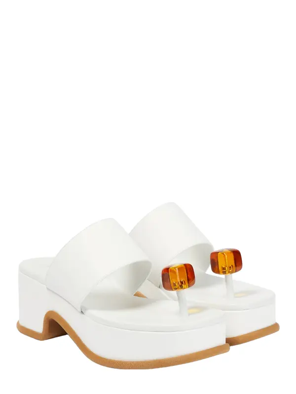 Dries Van Noten Leather Sandals - White