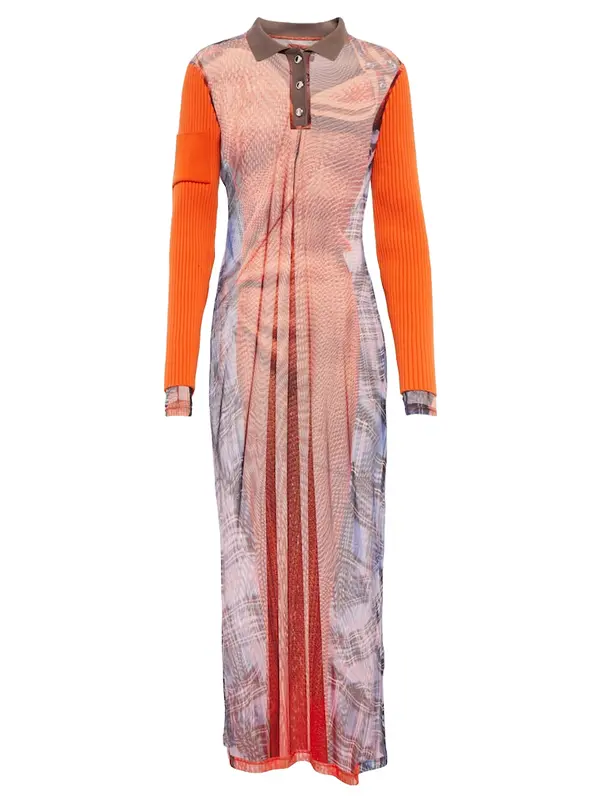 Y/project X Jean Paul Gaultier Trompe L'oeil Maxi Dress - Orange