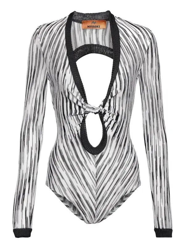 Missoni Space-dyed Cutout Bodysuit - Black