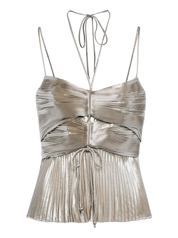 Altuzarra Justin Halterneck Lamé Top - Metallic