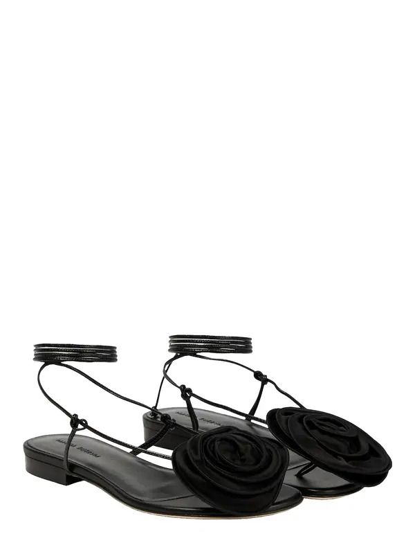 Magda Butrym Appliqué Leather Sandals - Black