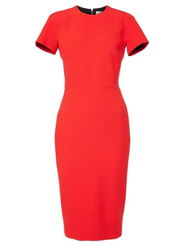 Victoria Beckham Crêpe Midi Dress - Red