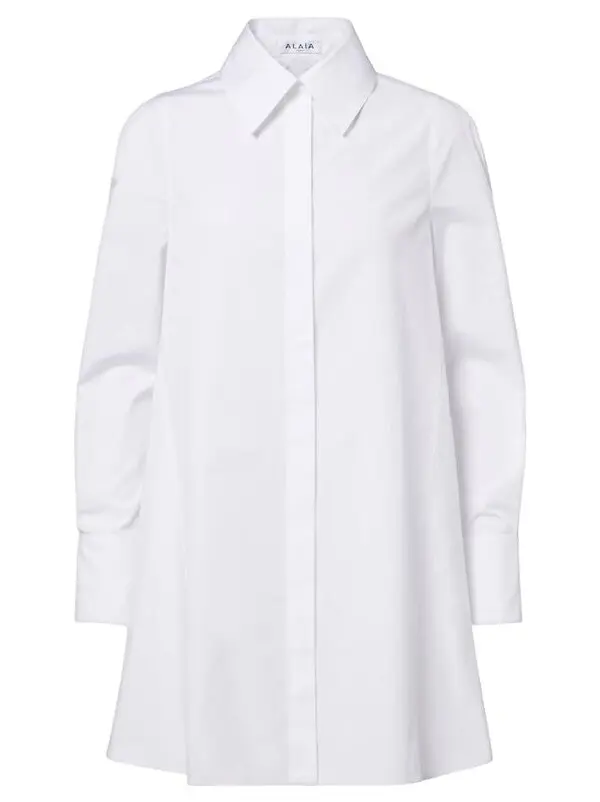 Alaïa Cotton Poplin Minidress - White