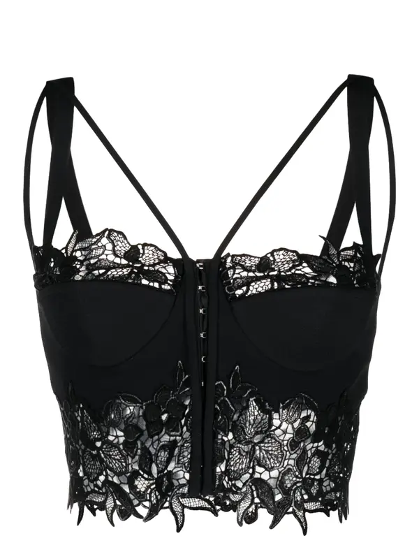 Versace Floral Lace Corset - Black