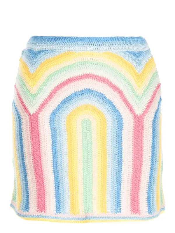Casablanca Rainbow Crochet Mini Skirt - Multicolour