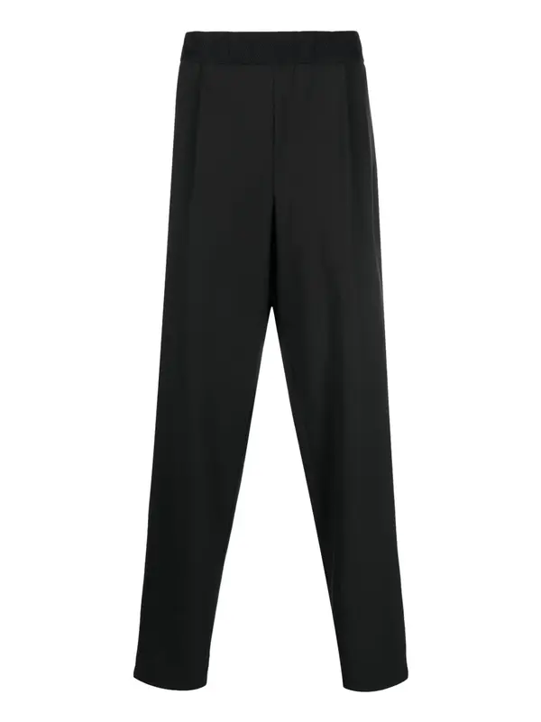 Giorgio Armani Pleat-detail Tapered Trousers - Black
