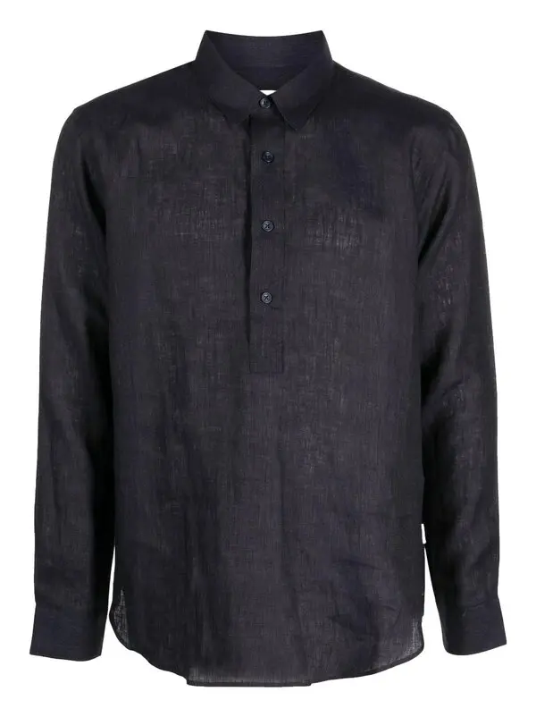 Orlebar Brown Long-sleeve Linen Shirt - Blue