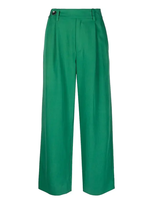 Proenza Schouler White Label Drapey Suiting Wide-leg Trousers - Green