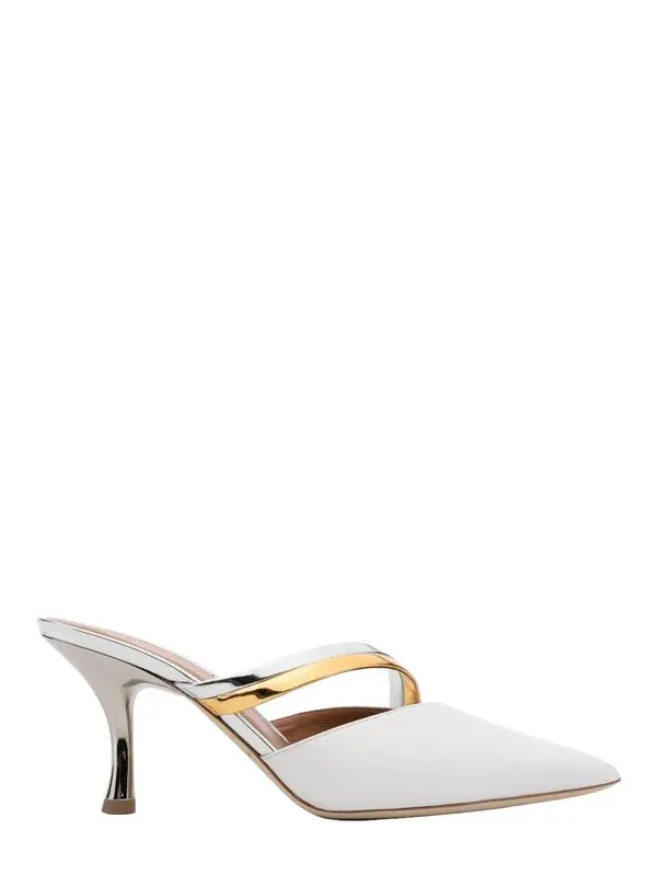 MALONE SOULIERS Pointed-toe 80mm Leather Mules - White