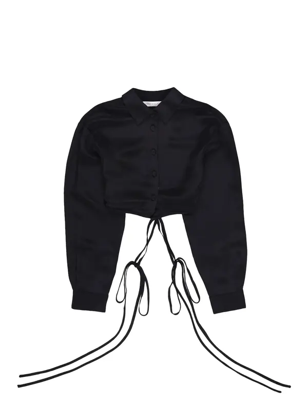 Christopher Esber Tie-fastening Silk Shirt - Black