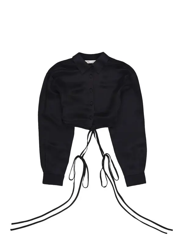 Christopher Esber Tie-fastening Silk Shirt - Black