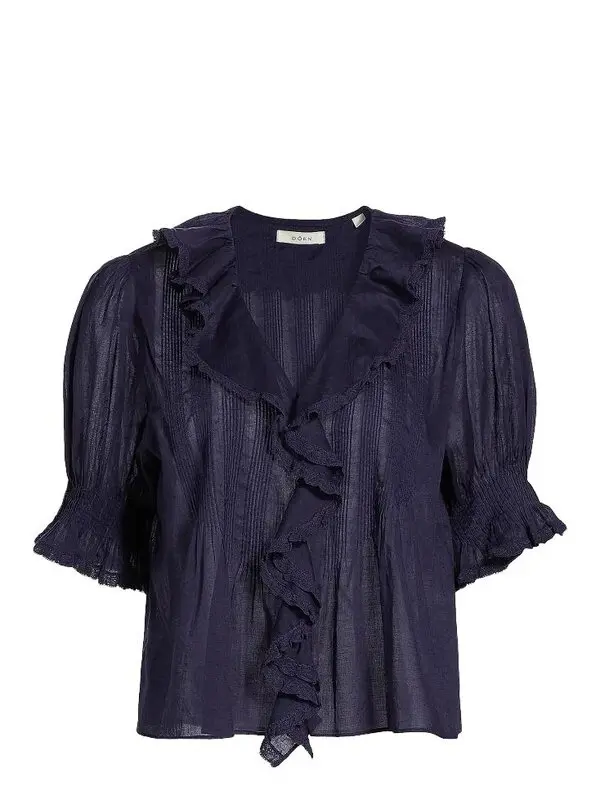 DÔEN Henri Ruffled Top - Adriatic
