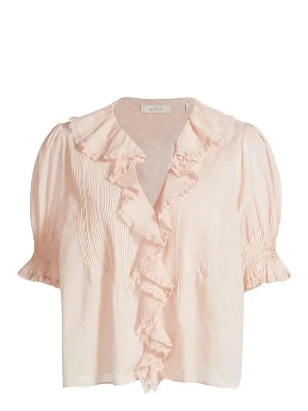 DÔEN Henri Ruffled Top - Blush