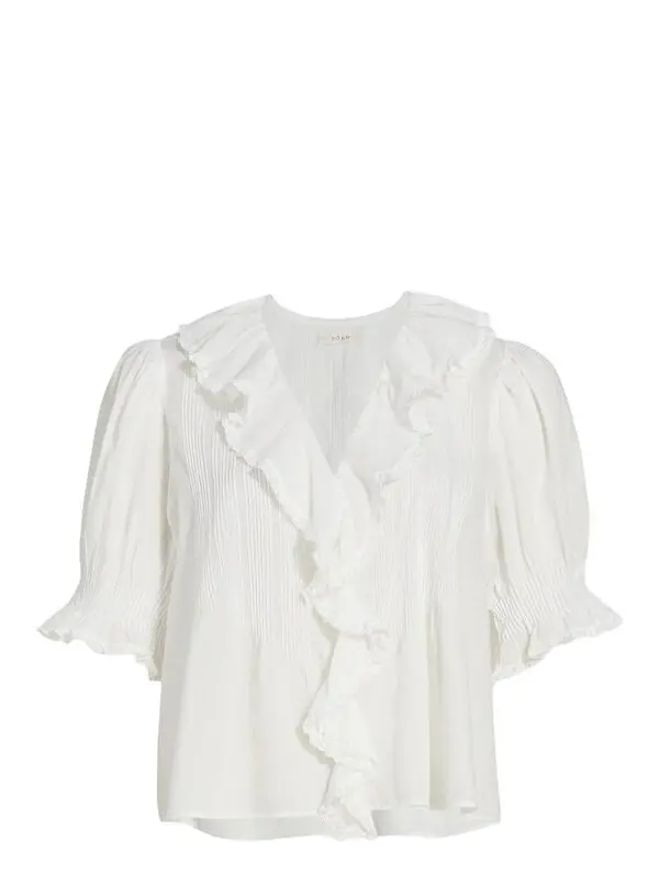 DÔEN Henri Ruffled Top - Salt