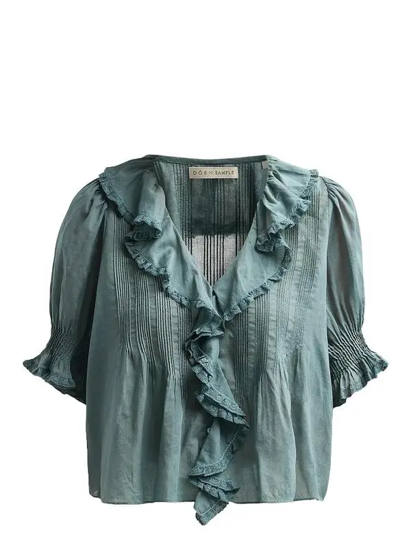 DÔEN Henri Ruffled Top - Seafare