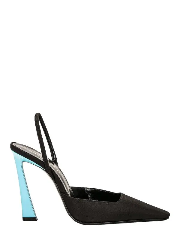 Saint Laurent Tom Slingback Pump - Nero & Heavenly Blue