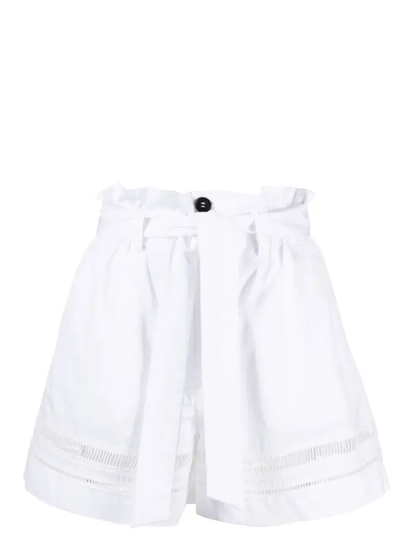 Lorena Antoniazzi Belted Cotton Shorts - White