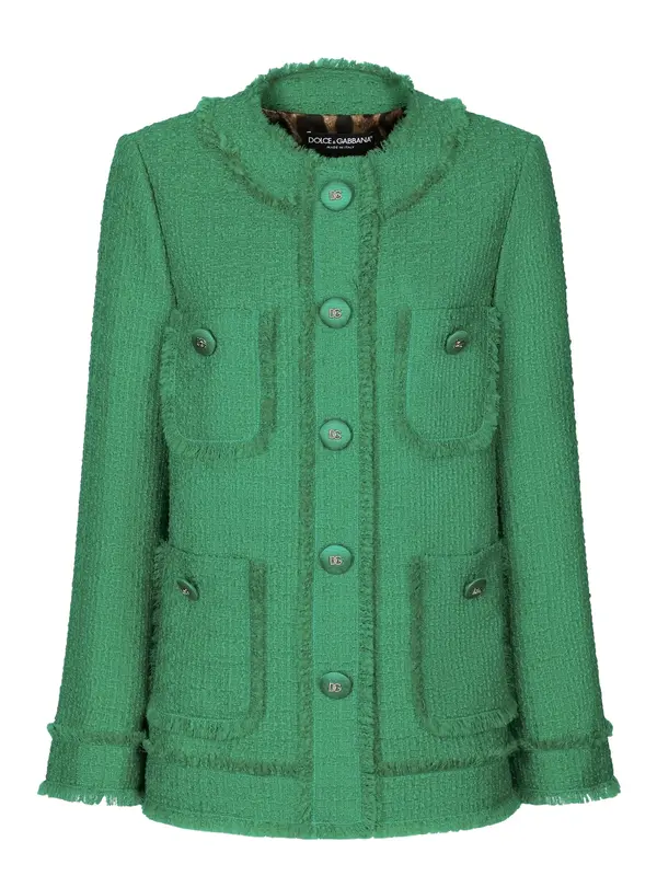 Dolce & Gabbana Bouclé Tweed Jacket - Green