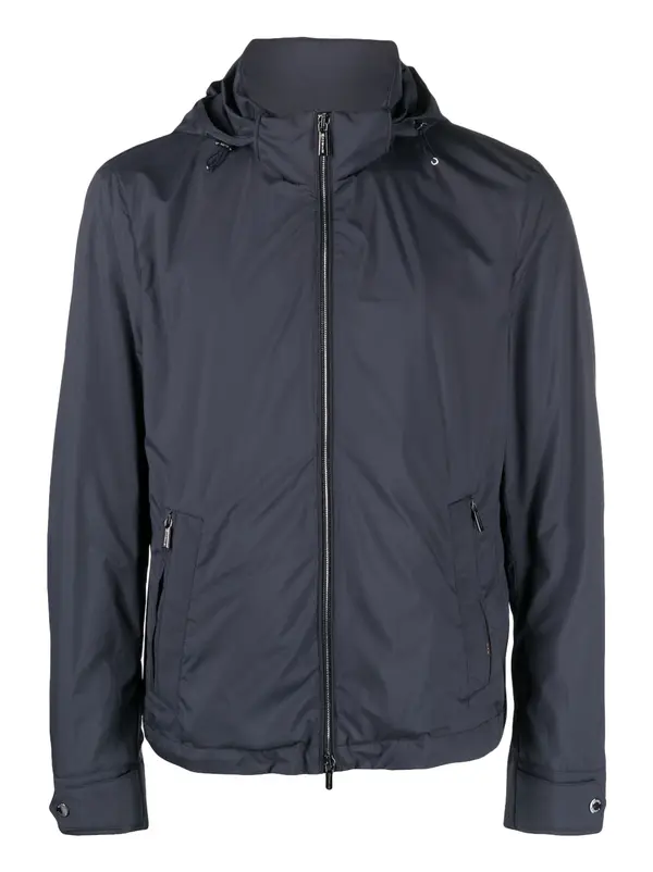 MOORER Long-sleeved Hooded Jacket - Blue