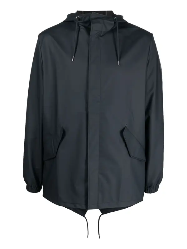 Rains Drawstring-hood Parka Jacket - Blue