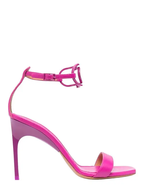 Off-White Pop Paperclip 100mm Leather Sandals - Pink