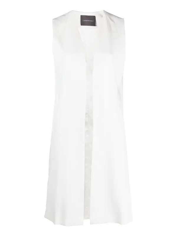 Lorena Antoniazzi Sleeveless V-neck Coat - White