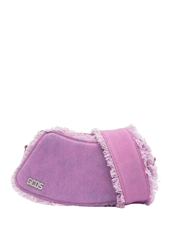 Gcds Comma Curved Denim Shoulder Bag - Pink