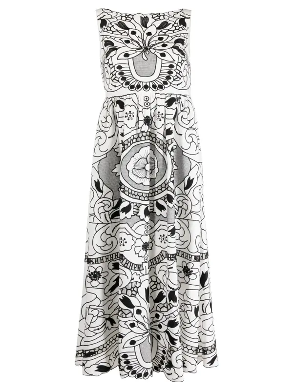 Red Valentino Graphic-print A-line Dress - White