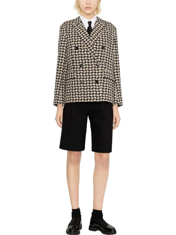 Kenzo Wavy Check Double-breasted Blazer - Neutrals