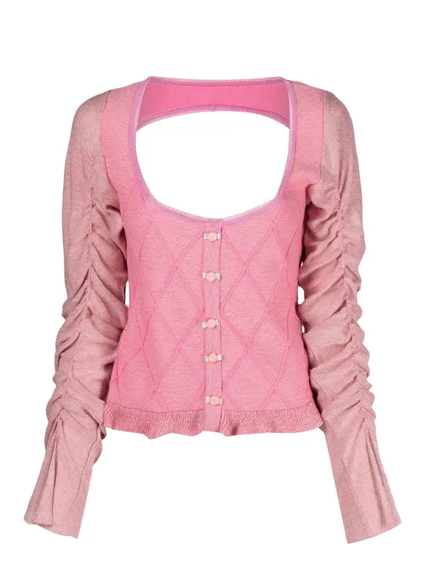 CORMIO Elena Draped-sleeve Cardigan - Pink