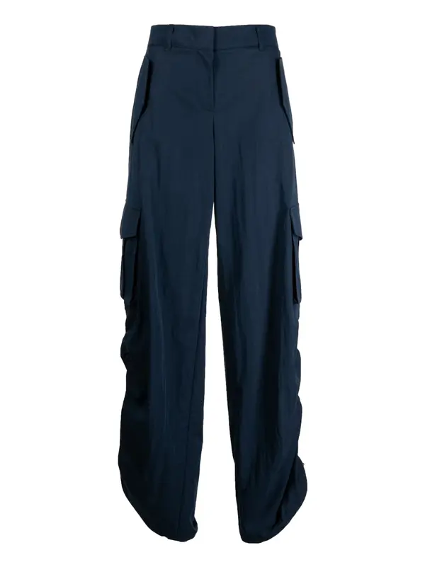 SYSTEM Drawstring Wide-leg Trousers - Blue
