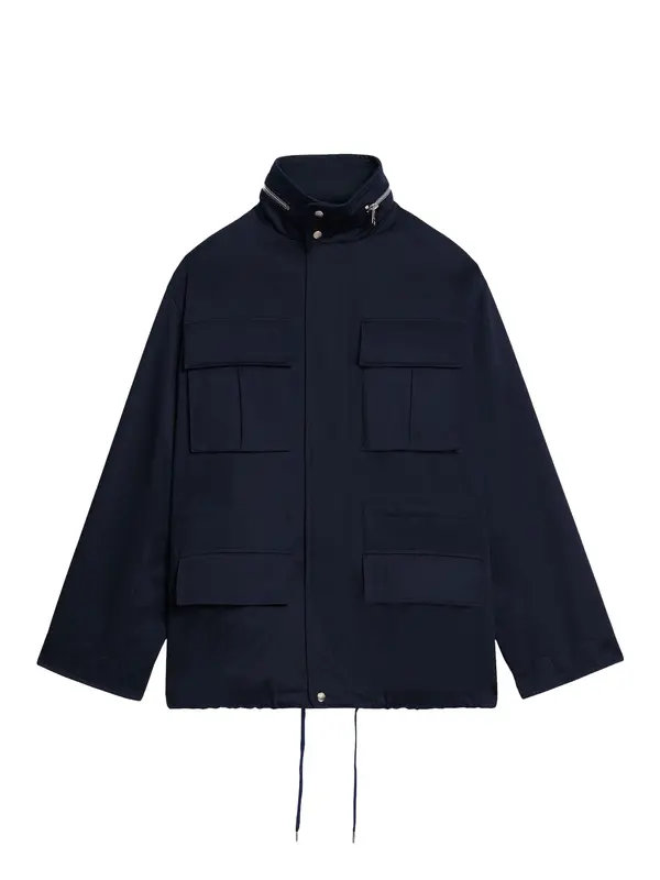 Ami Zip-up Coat - Blue