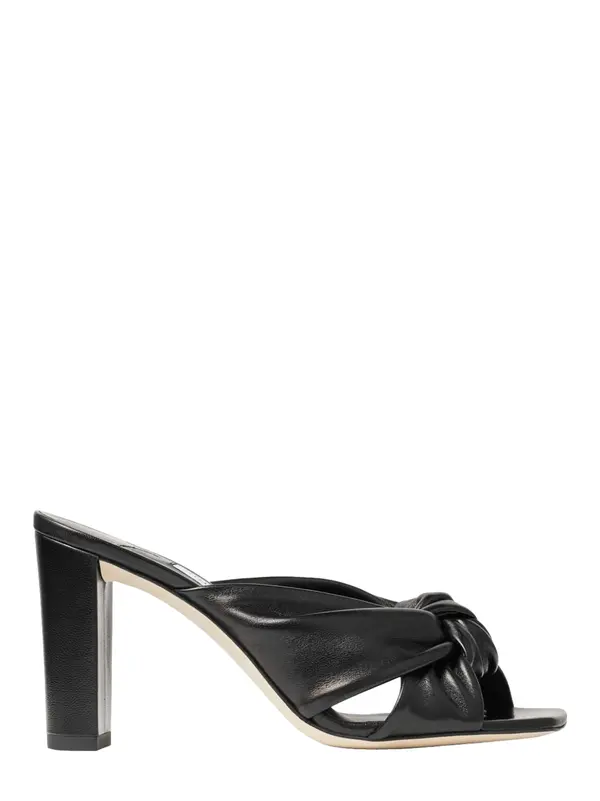 JIMMY CHOO Avenue 85mm Leather Sandals - Black