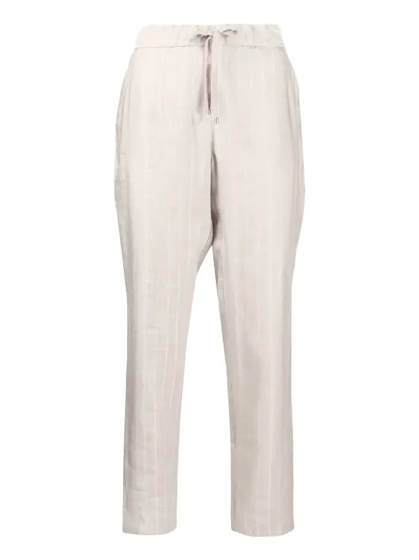 Lorena Antoniazzi Striped Slim-cut Trousers - Neutrals