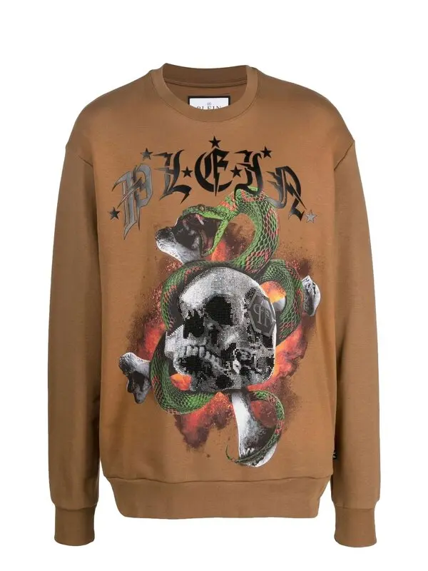 Philipp Plein Long Sleeve Sweatshirt - Brown