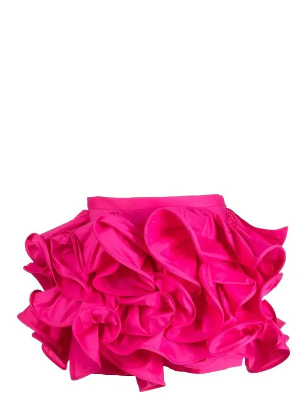 Rochas Ruffled Low-rise Mini Shorts - Pink