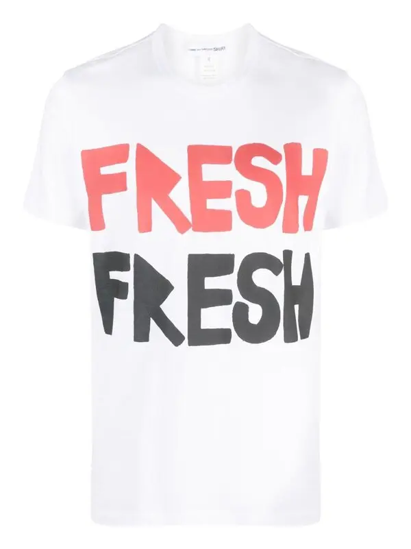 Comme Des Garçons Brett Westfall-print T-shirt - White