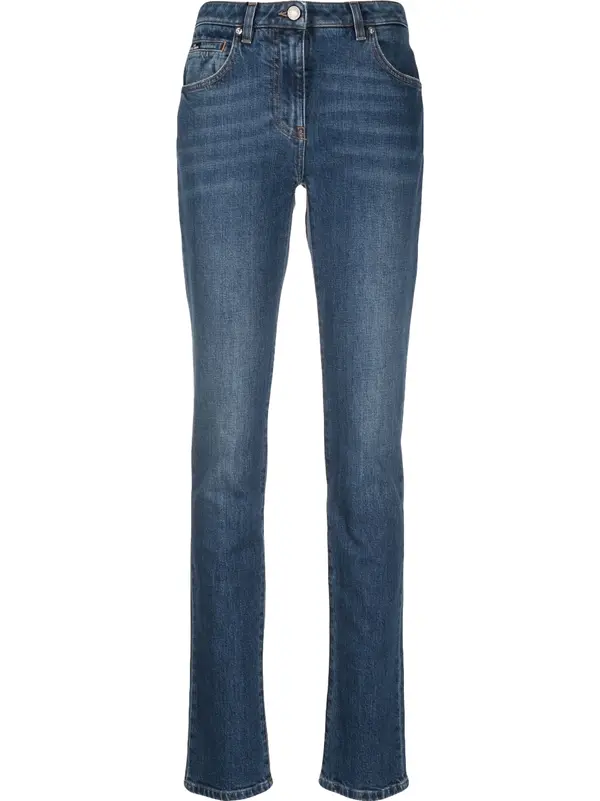 Dolce & Gabbana Washed Denim Skinny Jeans - Blue