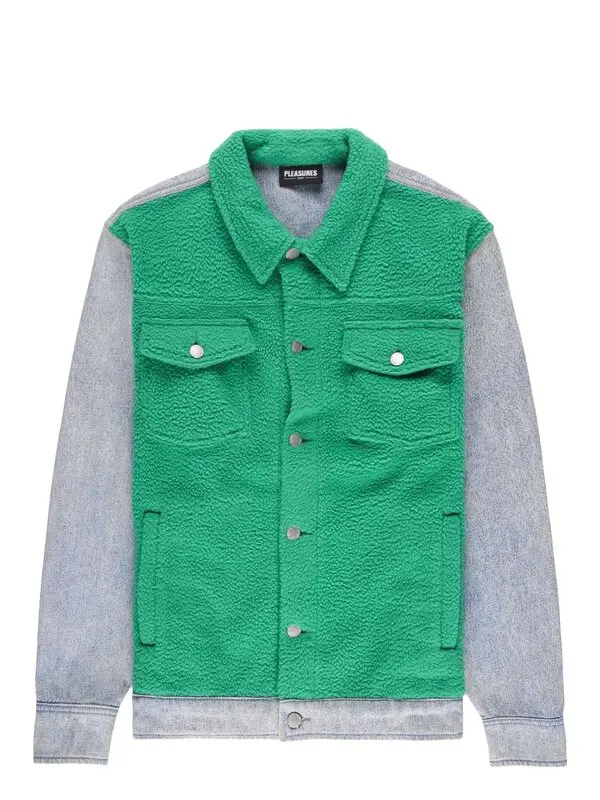 PLEASURES Fried Trucker Jacket - Green