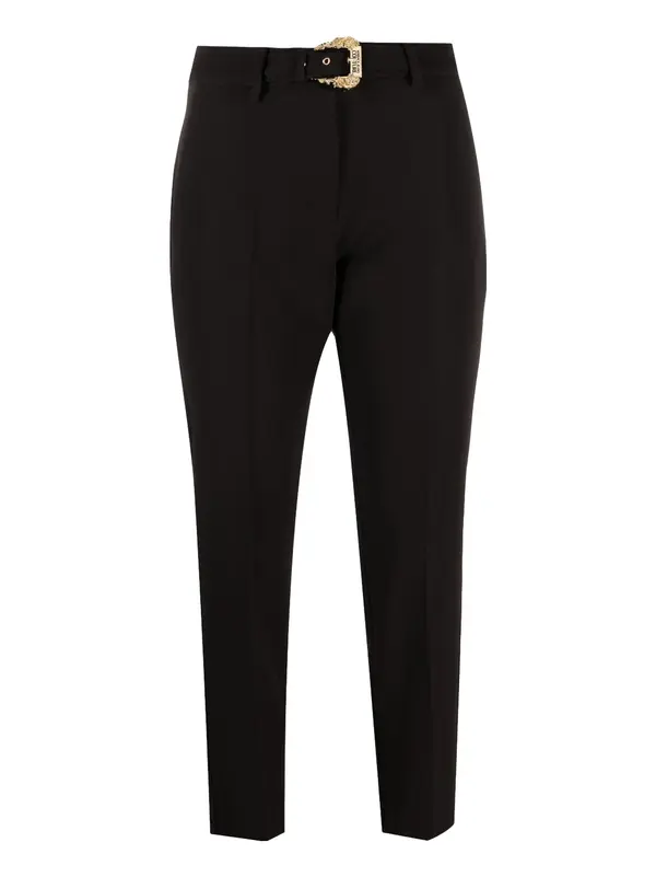 Versace Belted Cropped Trousers - Black