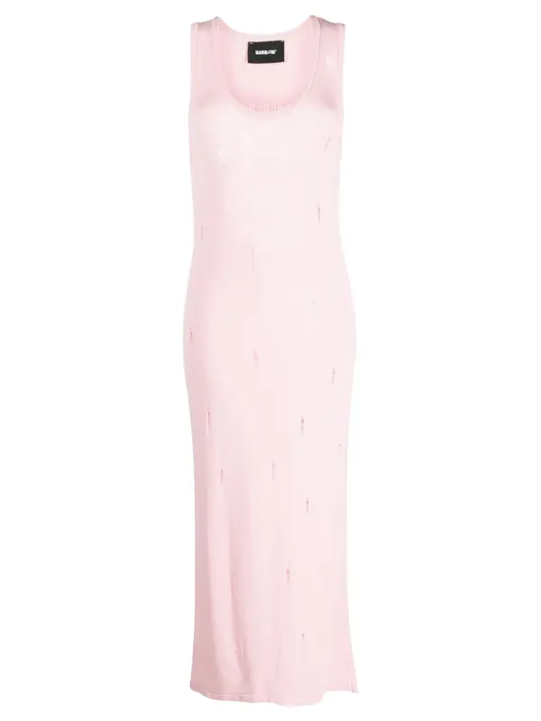 BARROW Distressed Knitted Maxi Dress - Pink
