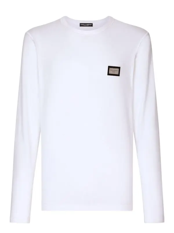 Dolce & Gabbana Logo-tag Long-sleeve T-shirt - White