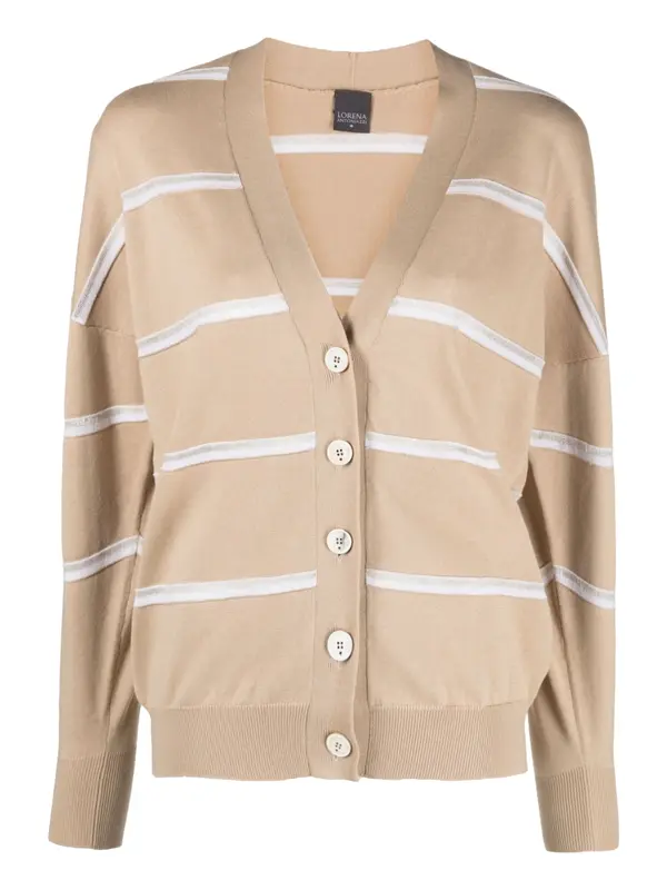 Lorena Antoniazzi Striped Knitted Cardigan - Neutrals