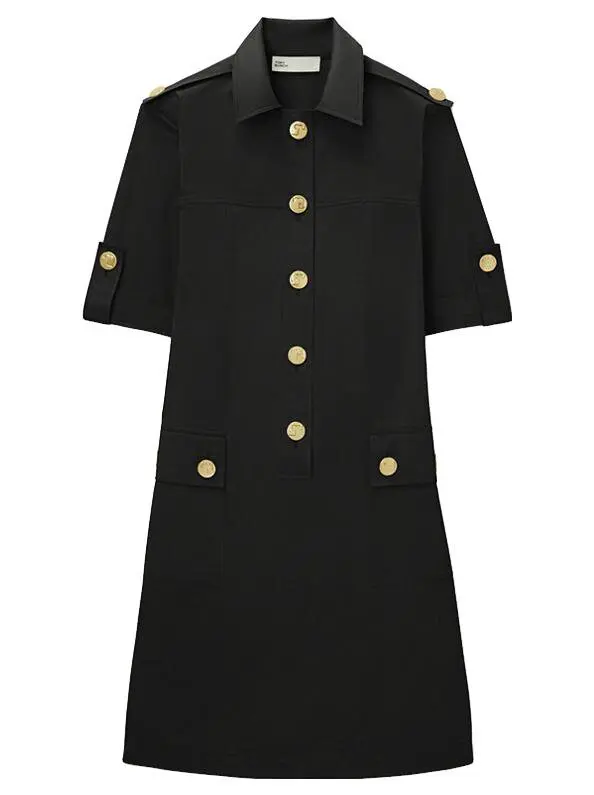 Tory Burch Camp Shirt Dress - Black