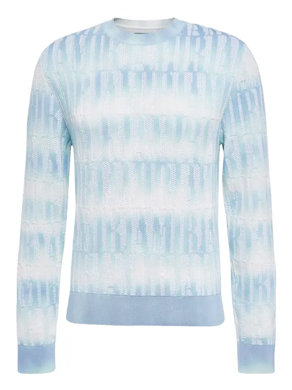 Amiri Logo Cotton And Cashmere-blend Sweater - Blue